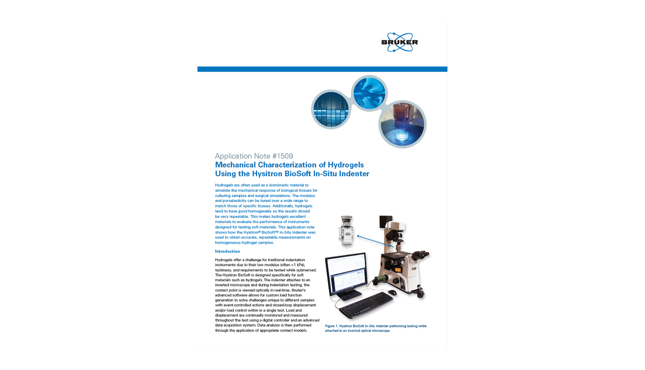 Mechanical Characterization of Hydrogels Using the Hysitron BioSoft In ...