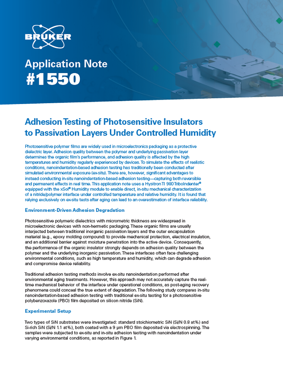 Application Note: Adhesion Testing of Photosensitive Insulators to ...