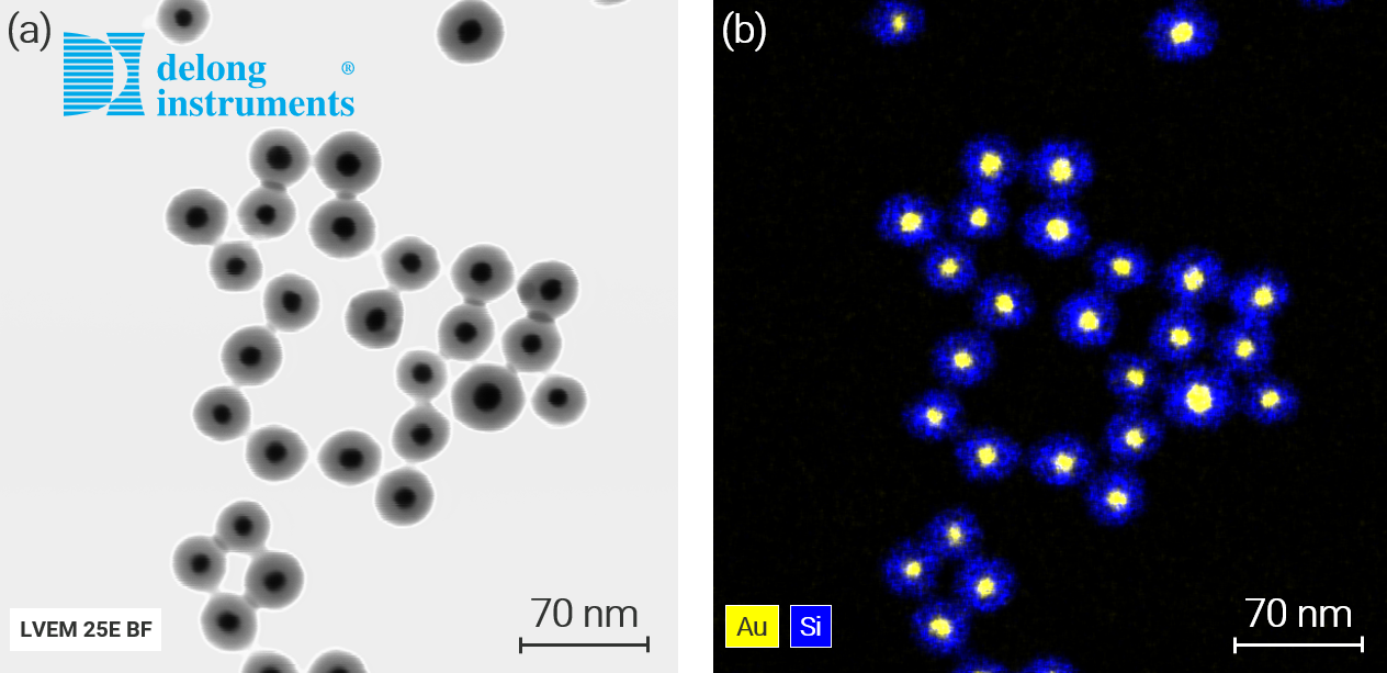 Low-kV Elemental Mapping of Core-Shell Au-Si Nanoparticles | Bruker