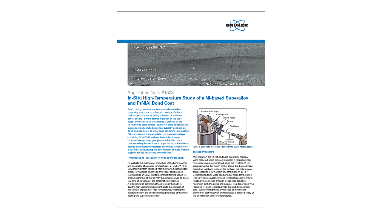 Application Note: In-Situ High-Temperature Study of a Ni-based Superalloy and PtNiAl Bond Coat ...