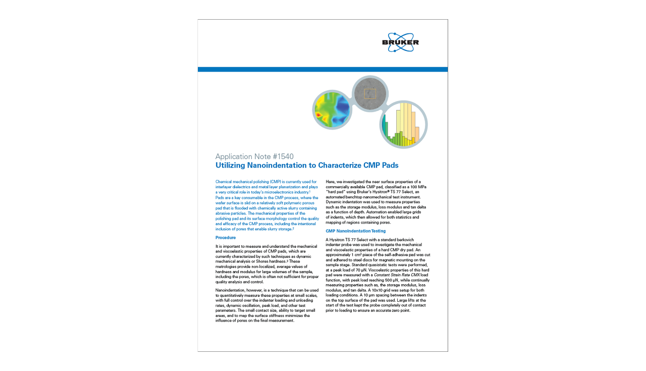 Application Note: Utilizing Nanoindentation to Characterize CMP Pads | Bruker