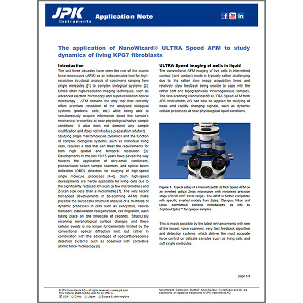 Free PDF: The Application of NanoWizard ULTRA Speed AFM to Study ...