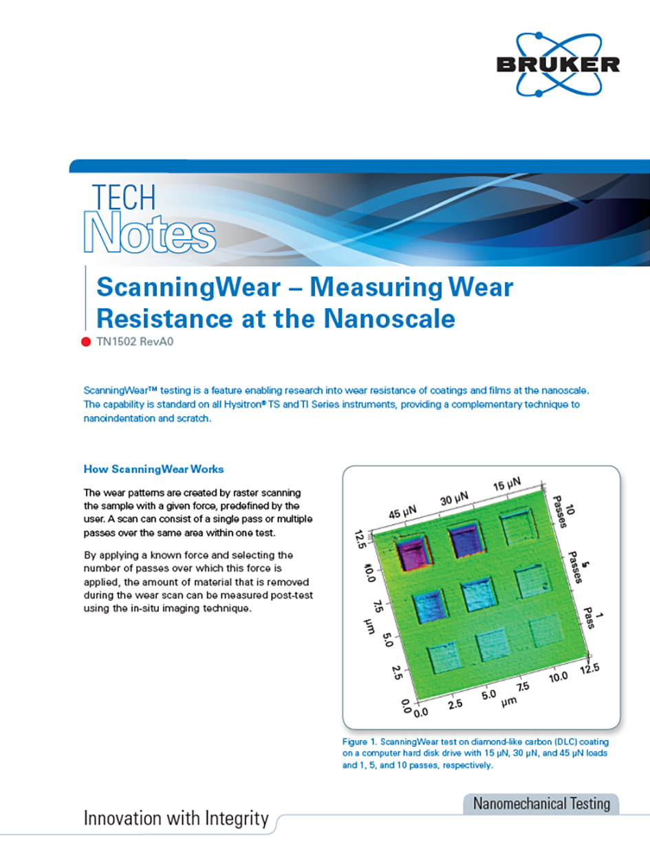 Technical Note: ScanningWear – Measuring Wear Resistance at the Nanoscale | Bruker