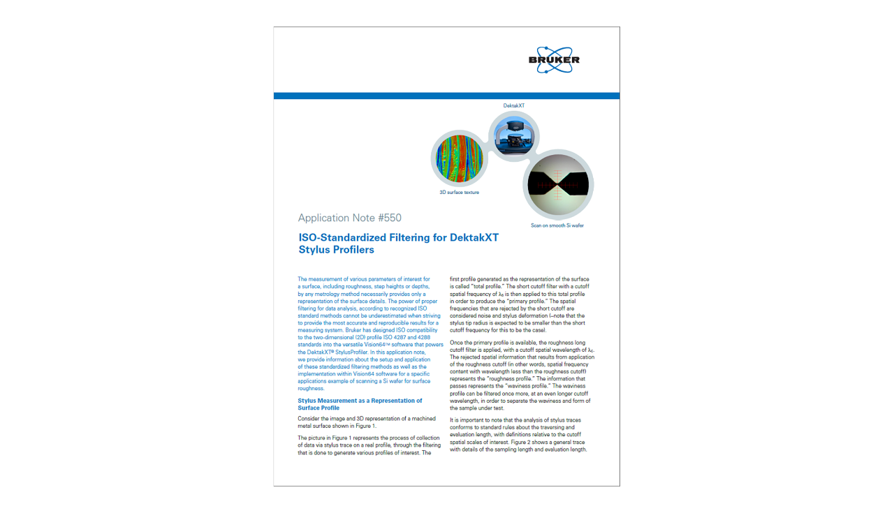 Application Note: ISO-Standardized Filtering for DektakXT Stylus ...