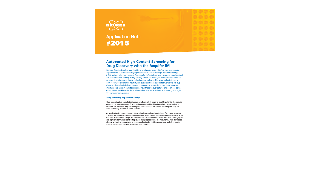 Application Note: Automated High-Content Screening for Drug Discovery ...