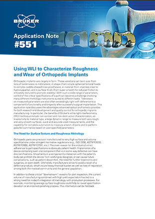 Application Note: Using WLI to Characterize Roughness and Wear of ...