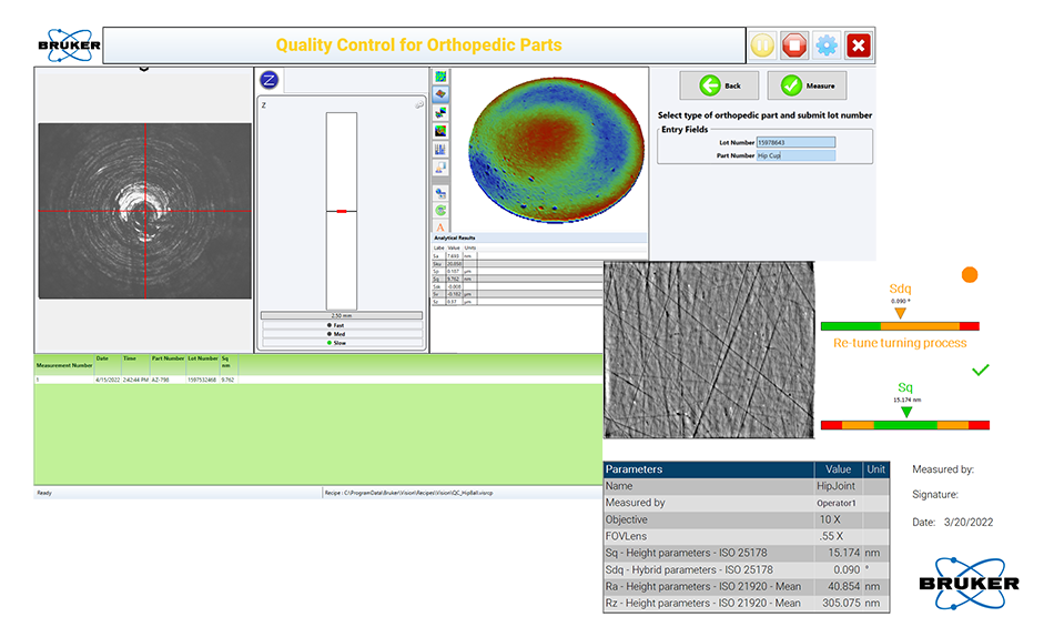 AN551 Using WLI to Characterize Roughness and Wear of Orthopedic Implants | Bruker