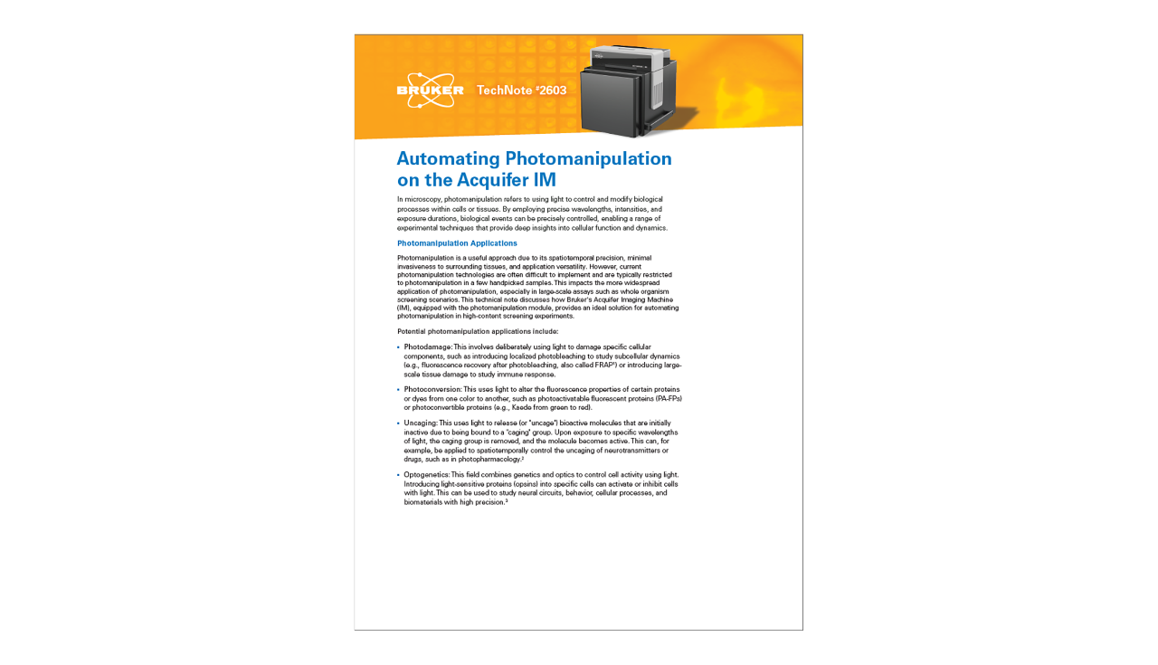 Tech Note: Automating Photomanipulation on the Acquifer IM | Bruker