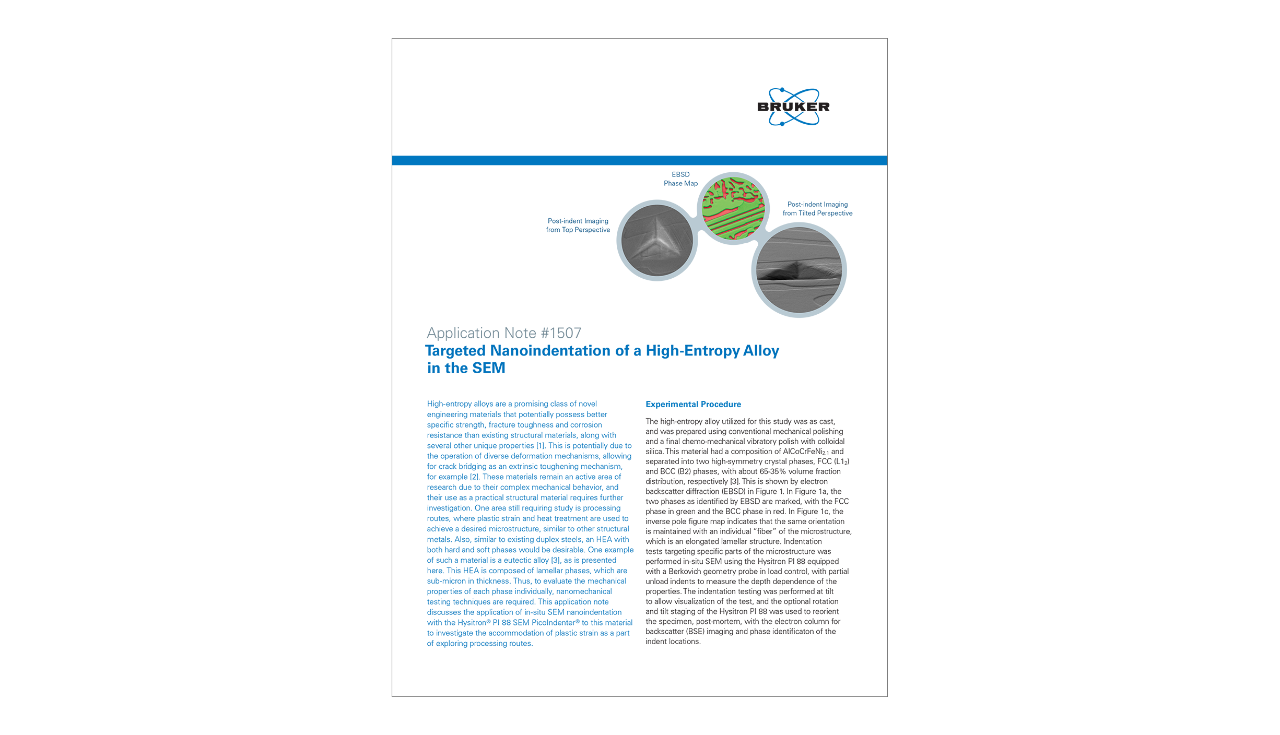 Application Note: Targeted Nanoindentation of a High-Entropy Alloy in ...