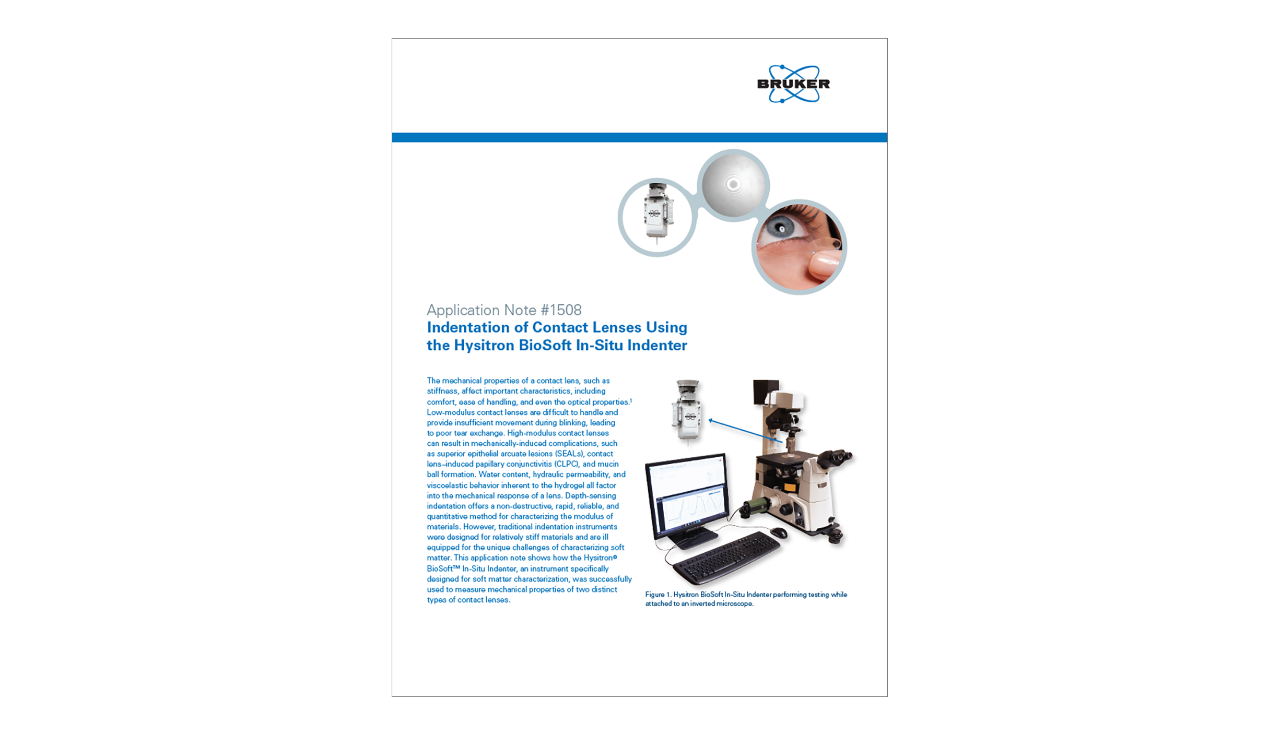 Indentation of Contact Lenses Using the Hysitron BioSoft In-Situ ...
