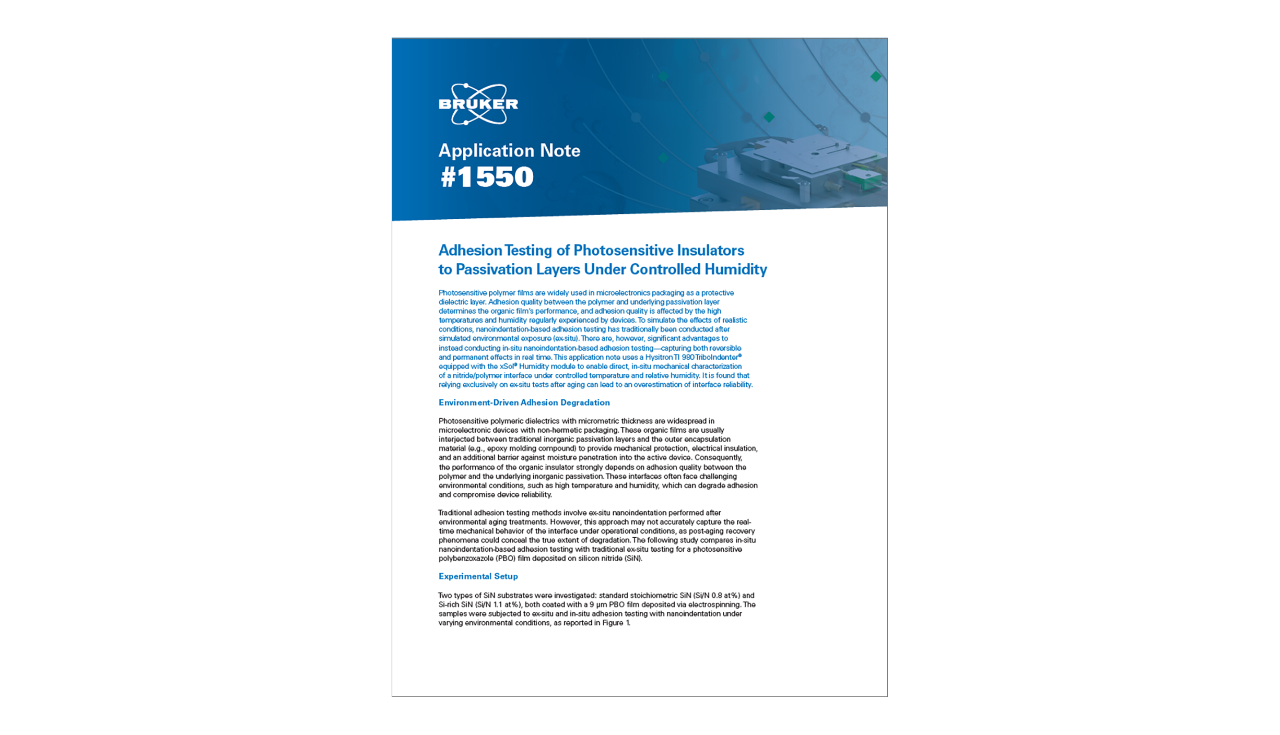Application Note: Adhesion Testing of Photosensitive Insulators to ...