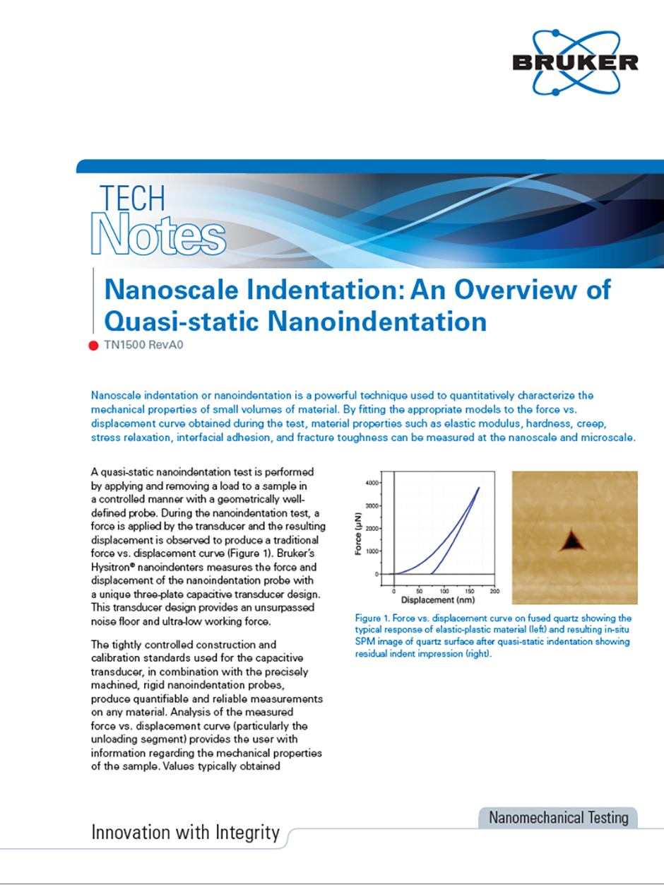 Nanoscale Indentation: An Overview of Quasi-static Nanoindentation | Bruker