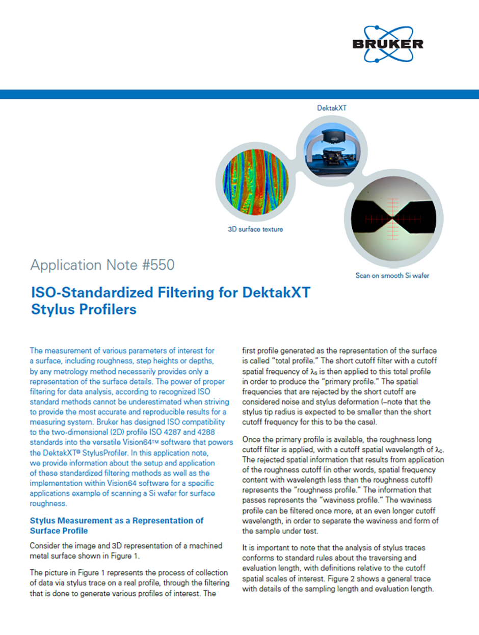 ISO-Standardized Filtering for DektakXT Stylus Profilers | Bruker