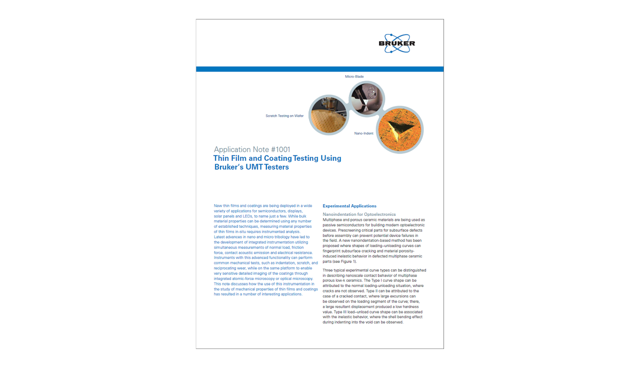 Application Note: Thin Film and Coating Testing Using Bruker‘s UMT ...