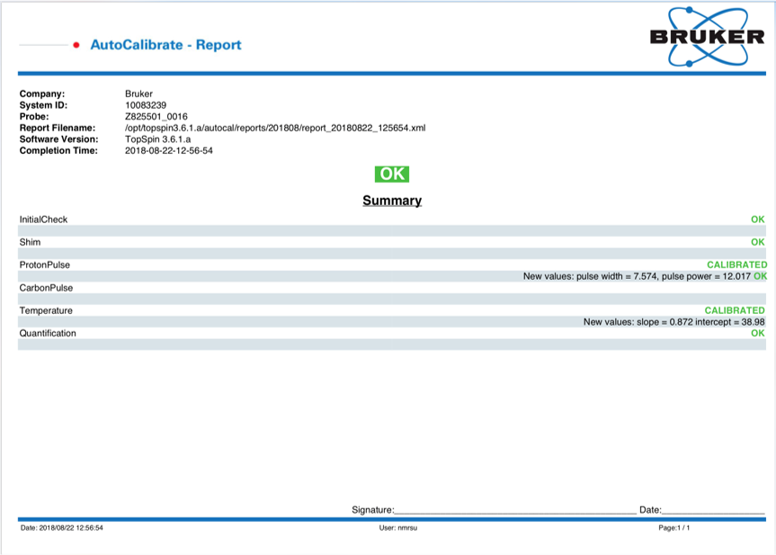 NMR Spectrometer Automated Calibration | Calibration software | Bruker