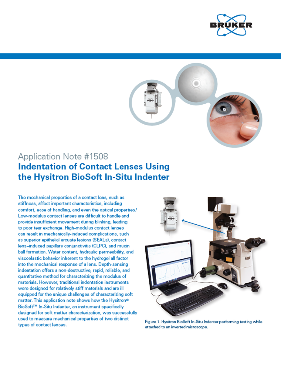 Application Note: Indentation of Contact Lenses Using the Hysitron ...