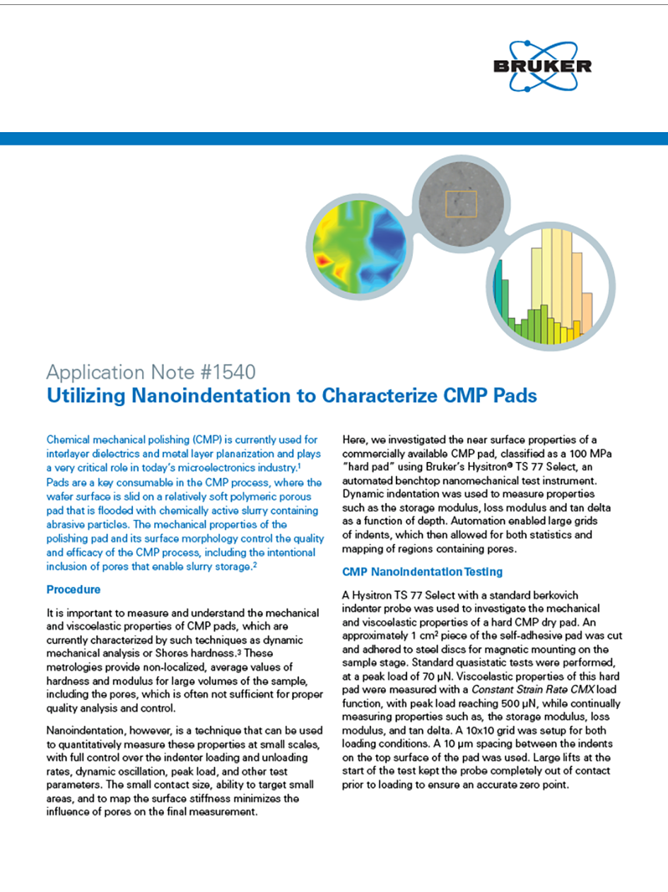 Application Note: Utilizing Nanoindentation to Characterize CMP Pads ...