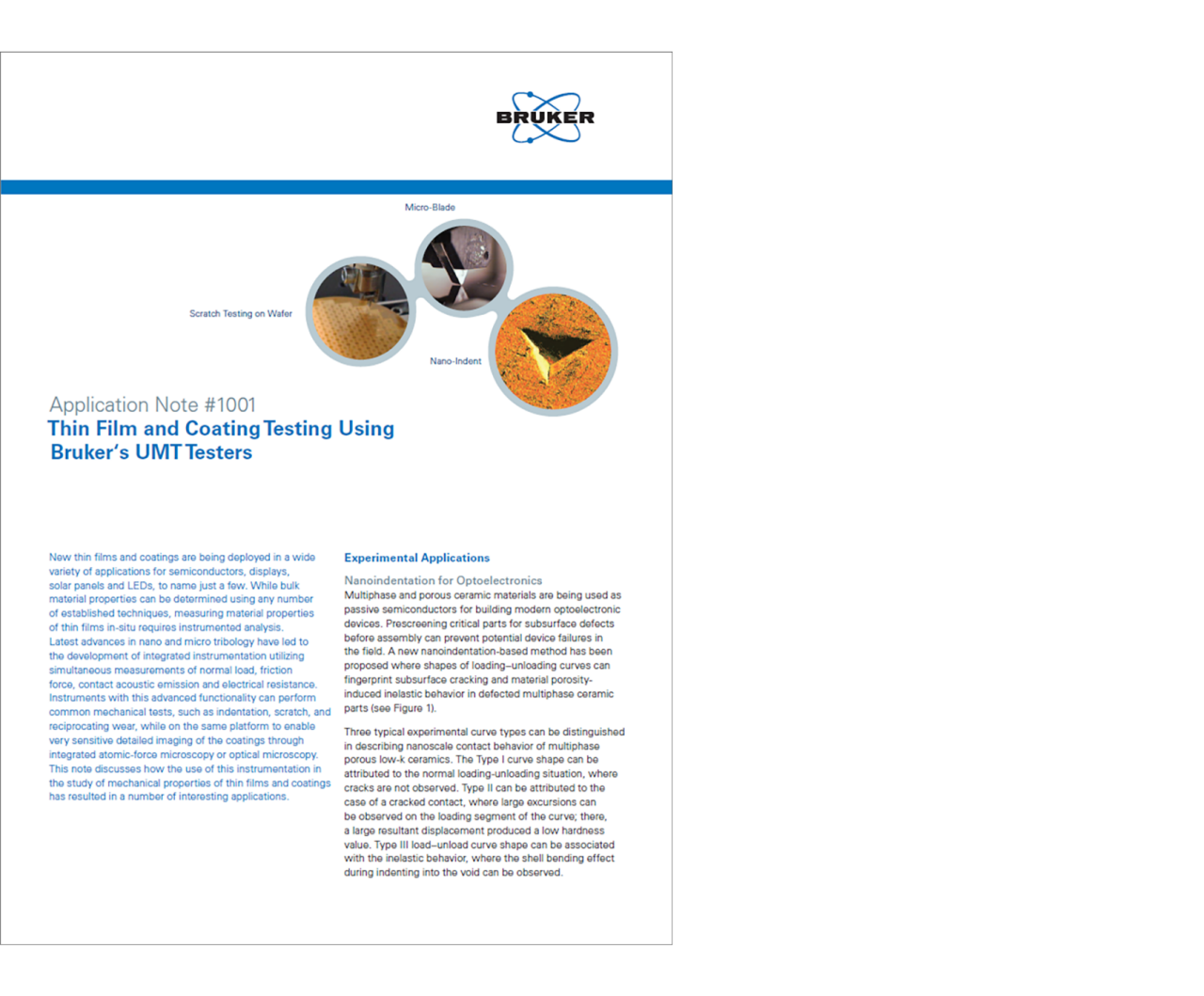 Application Note: Thin Film and Coating Testing Using Bruker‘s UMT ...